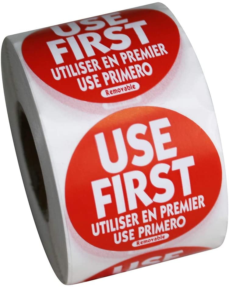 "USE First" Trilingual Removable Label 1.5 Inch Total 500 Labels Per ...