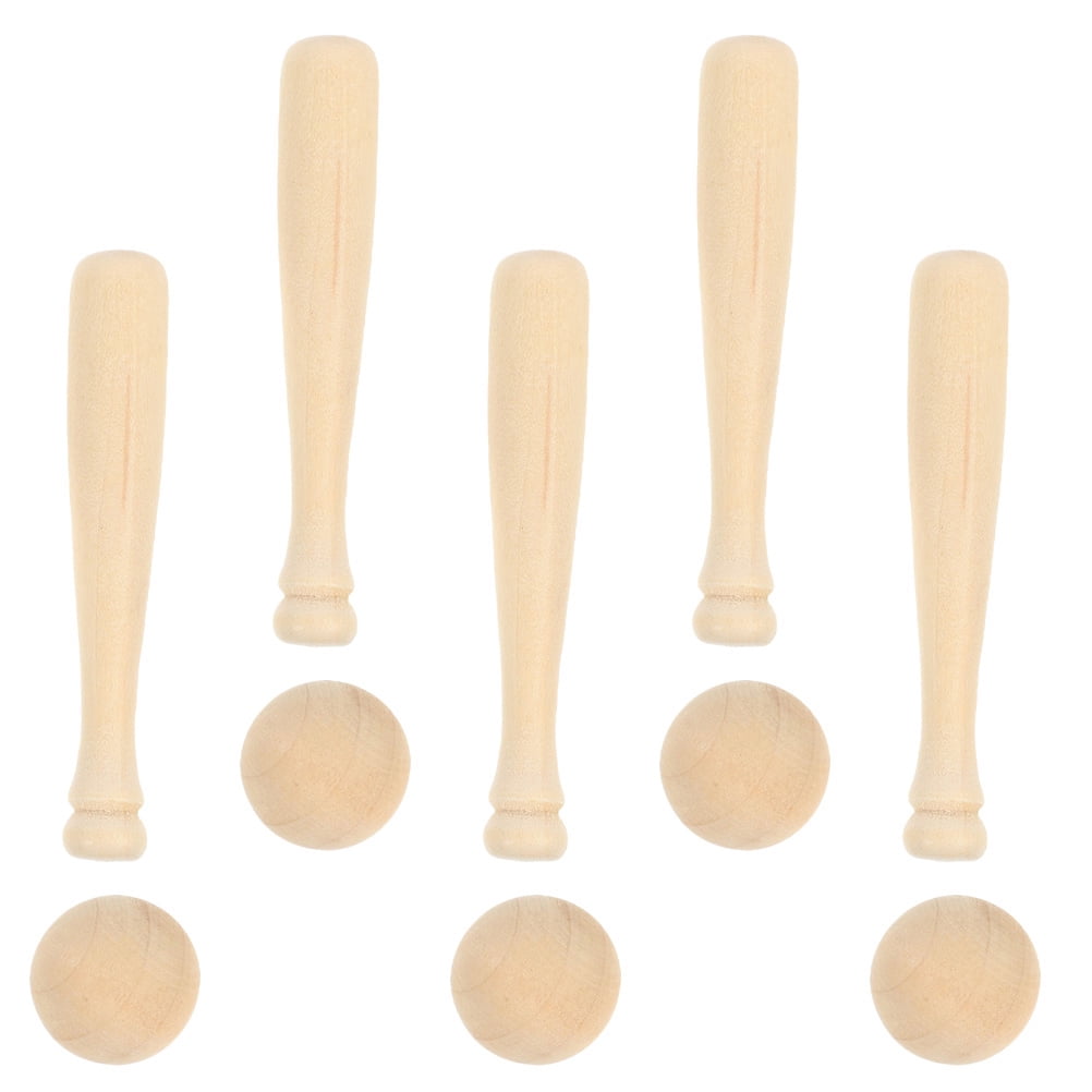 USEOSITY 1 Set of Wood Baseball and Baseball Bat Crafts Wooden ...