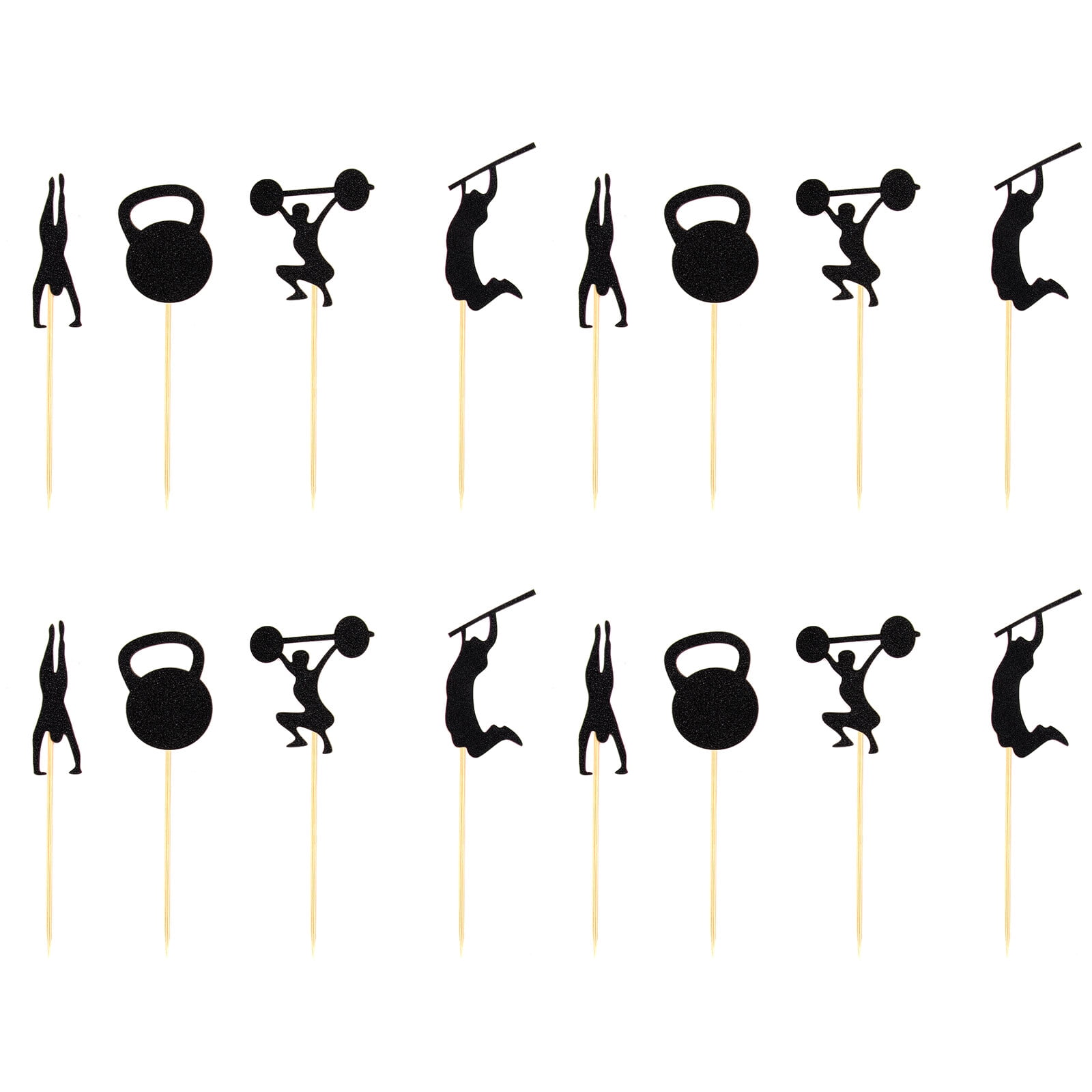 USEOSITY 48pcs Weight Lifting Cake Topper Cartoon Fitness Gymnastics ...