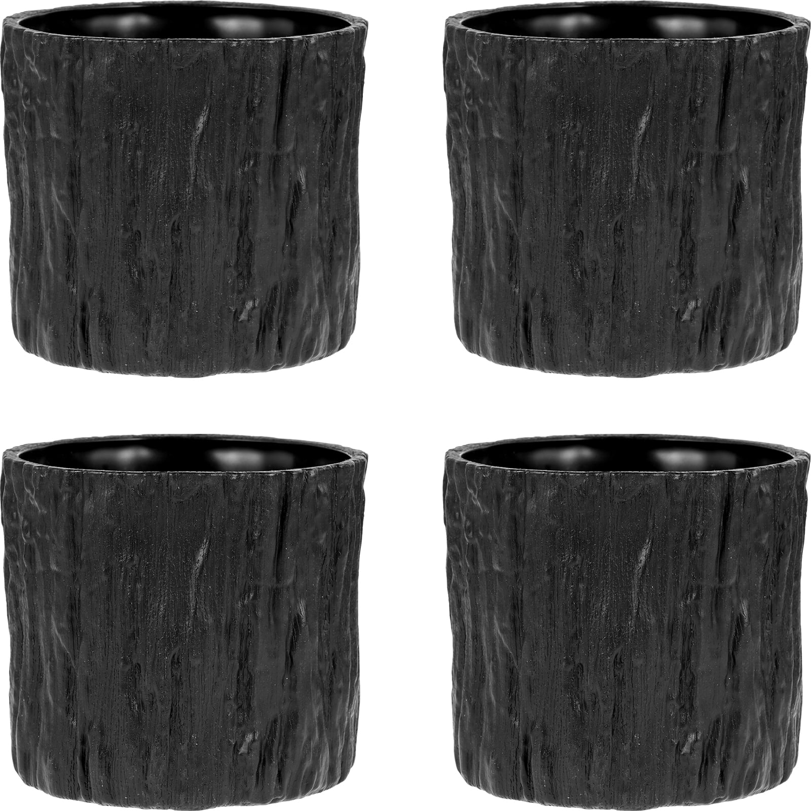 USEOSITY 4Pcs Imitated Wood Bark Pot Artificial Wood Bark Planter Tree ...