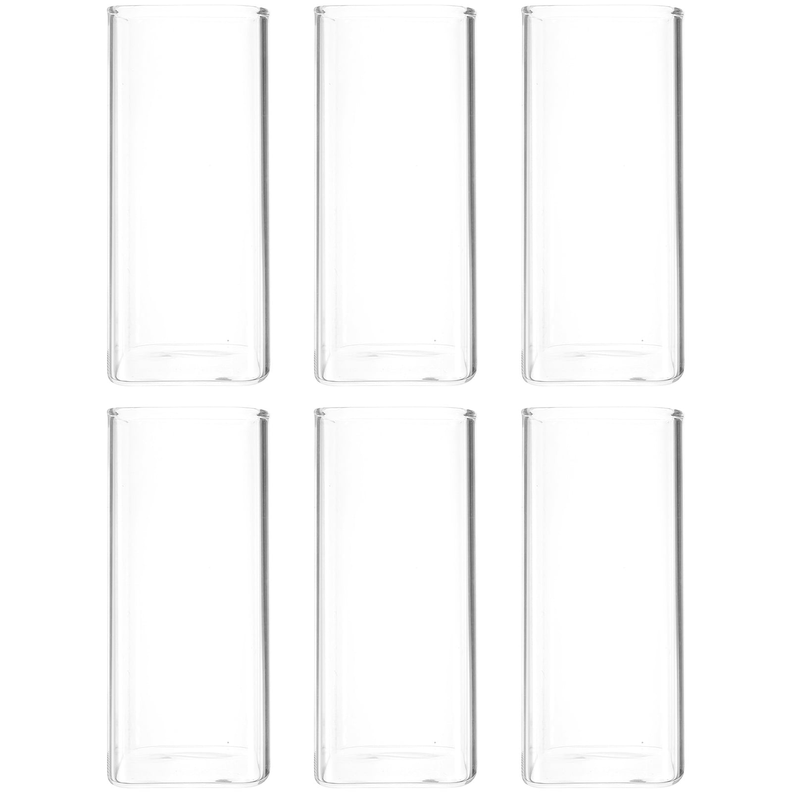 USEOSITY 6pcs Drinking Glasses Square Glass Cups Modern Bar Glassware ...