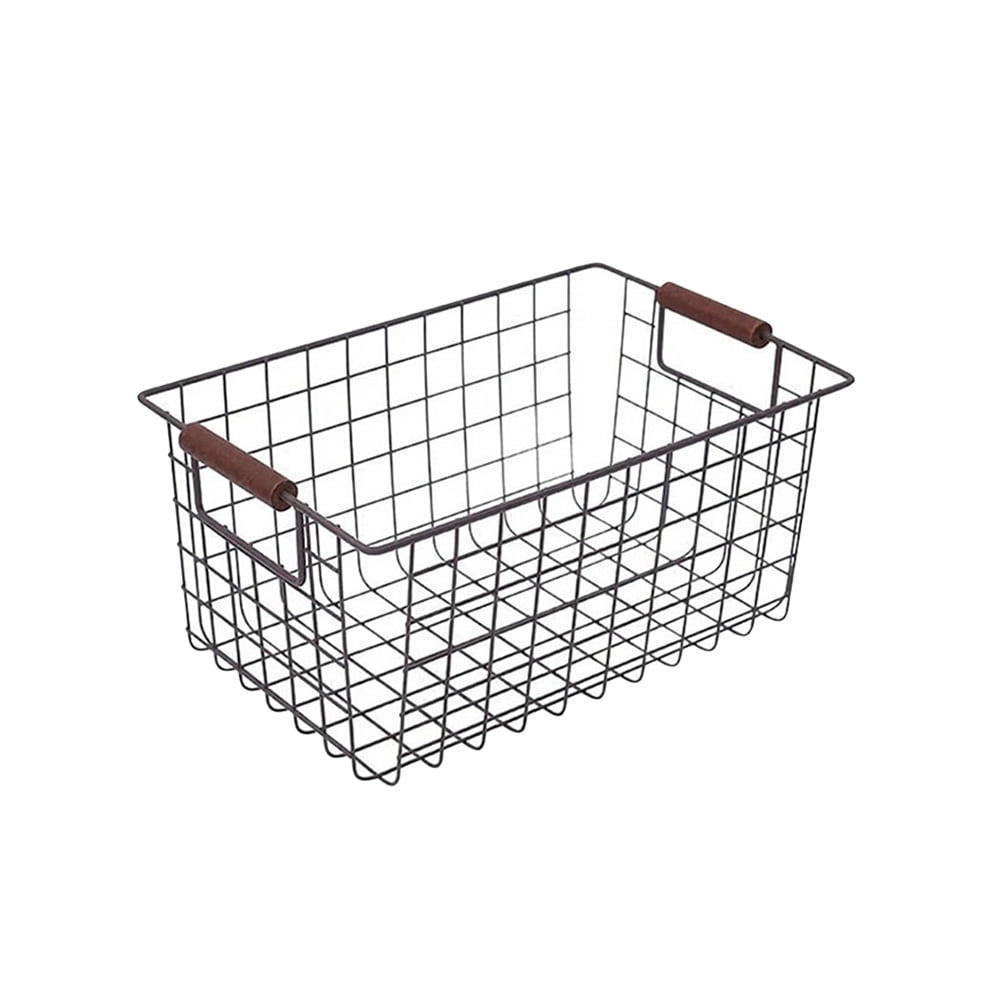 USEOSITY Wire Storage Baskets Farmhouse Metal Wire Basket Pantry ...
