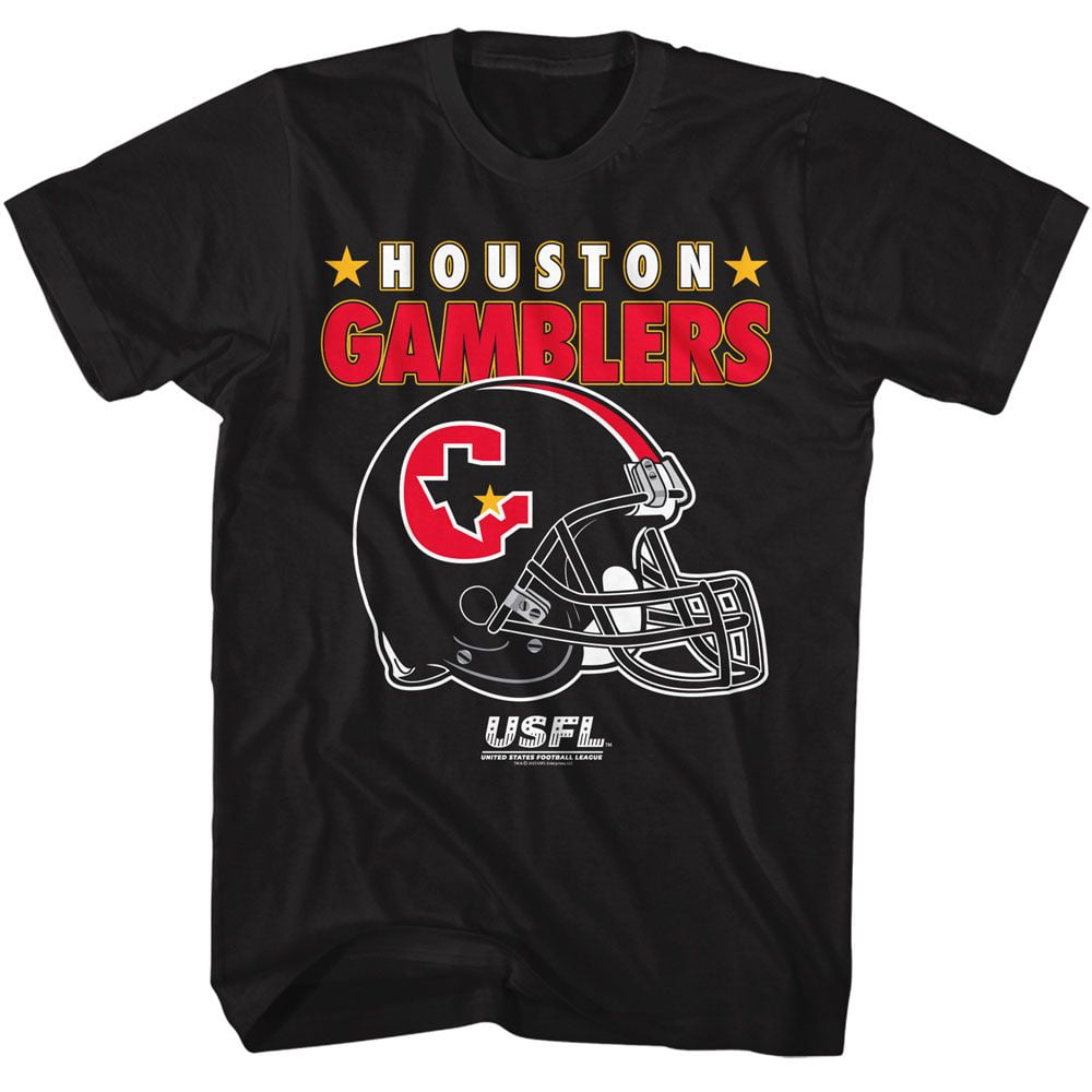 USFL Gamblers Helmet And Stars Black Adult T-Shirt S - Walmart.com