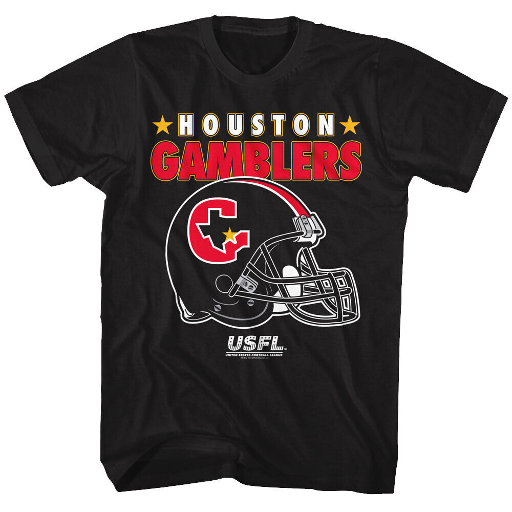 USFL Houston Gamblers Helmet Logo Black T-shirt - Walmart.com