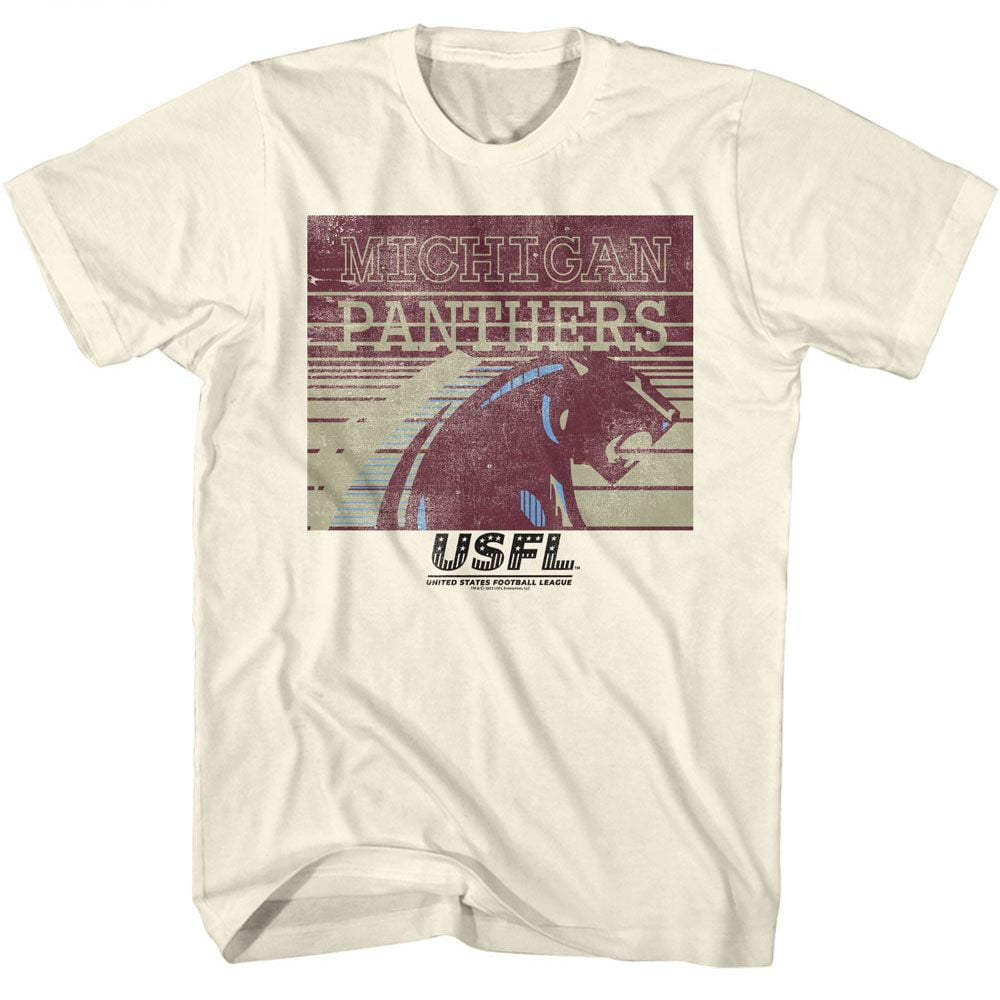 USFL Michigan Panthers Natural Adult S/S Tshirt M - Walmart.com