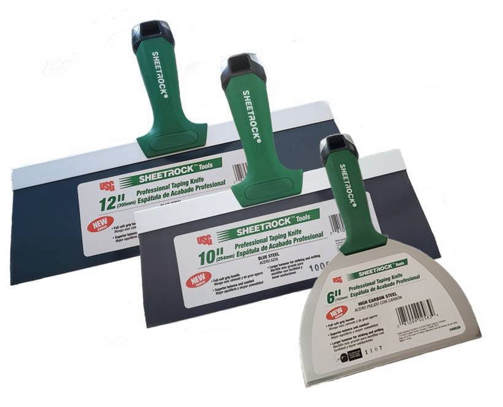 USG Sheetrock Pro Drywall Taping Knife Set 6-10-12" Blue Steel Matrix ...