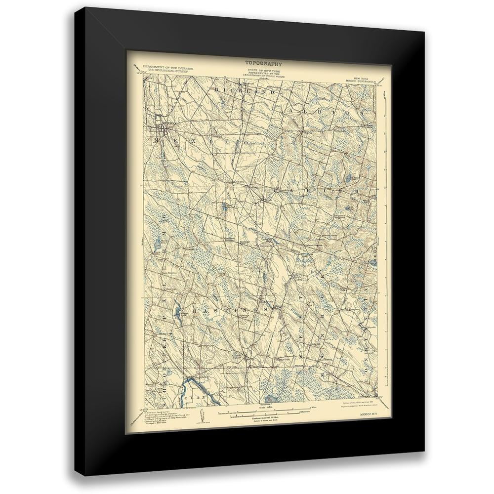 USGS 11x14 Black Modern Framed Museum Art Print Titled - Mexico New ...