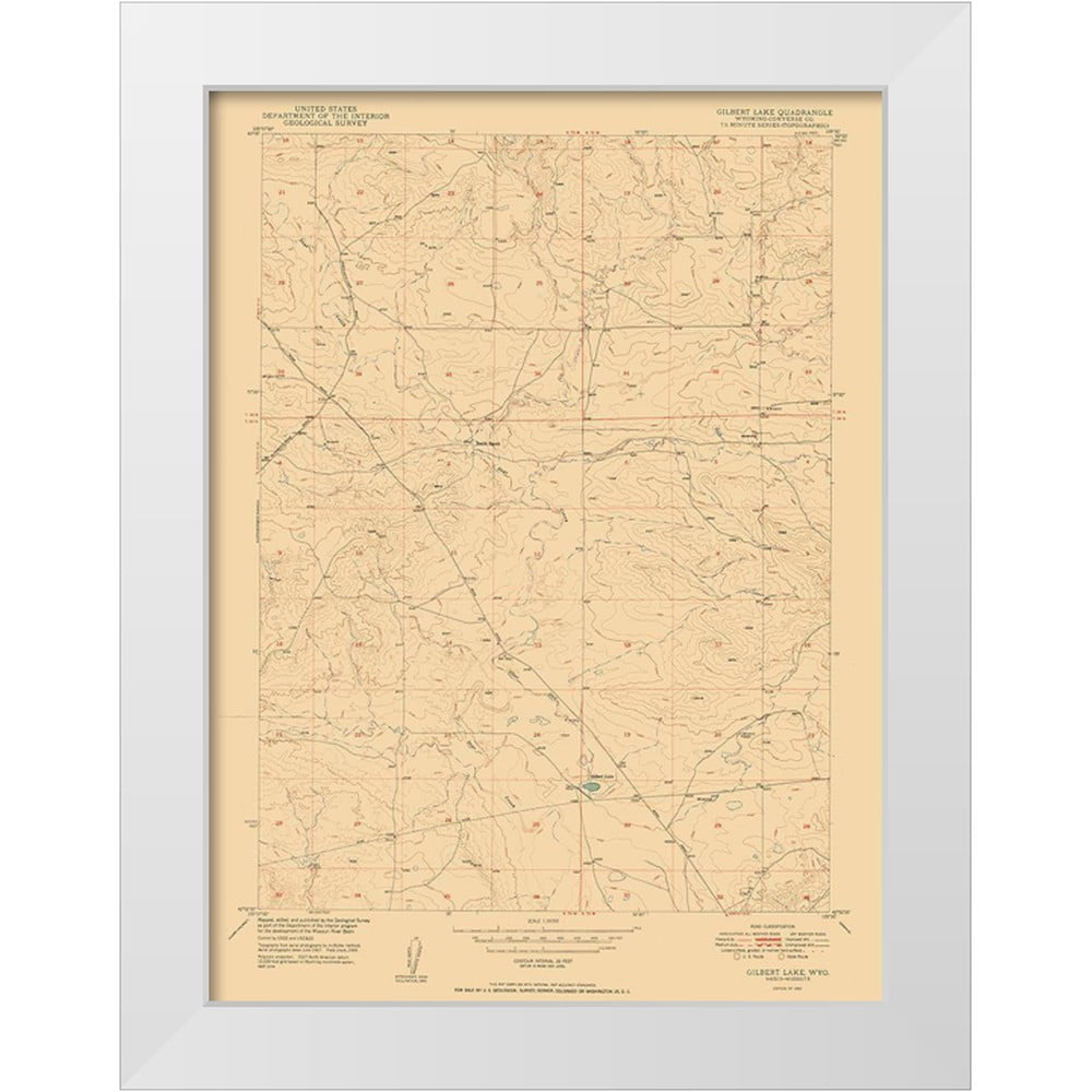 USGS 11x14 White Modern Wood Framed Museum Art Print Titled - Gilbert ...
