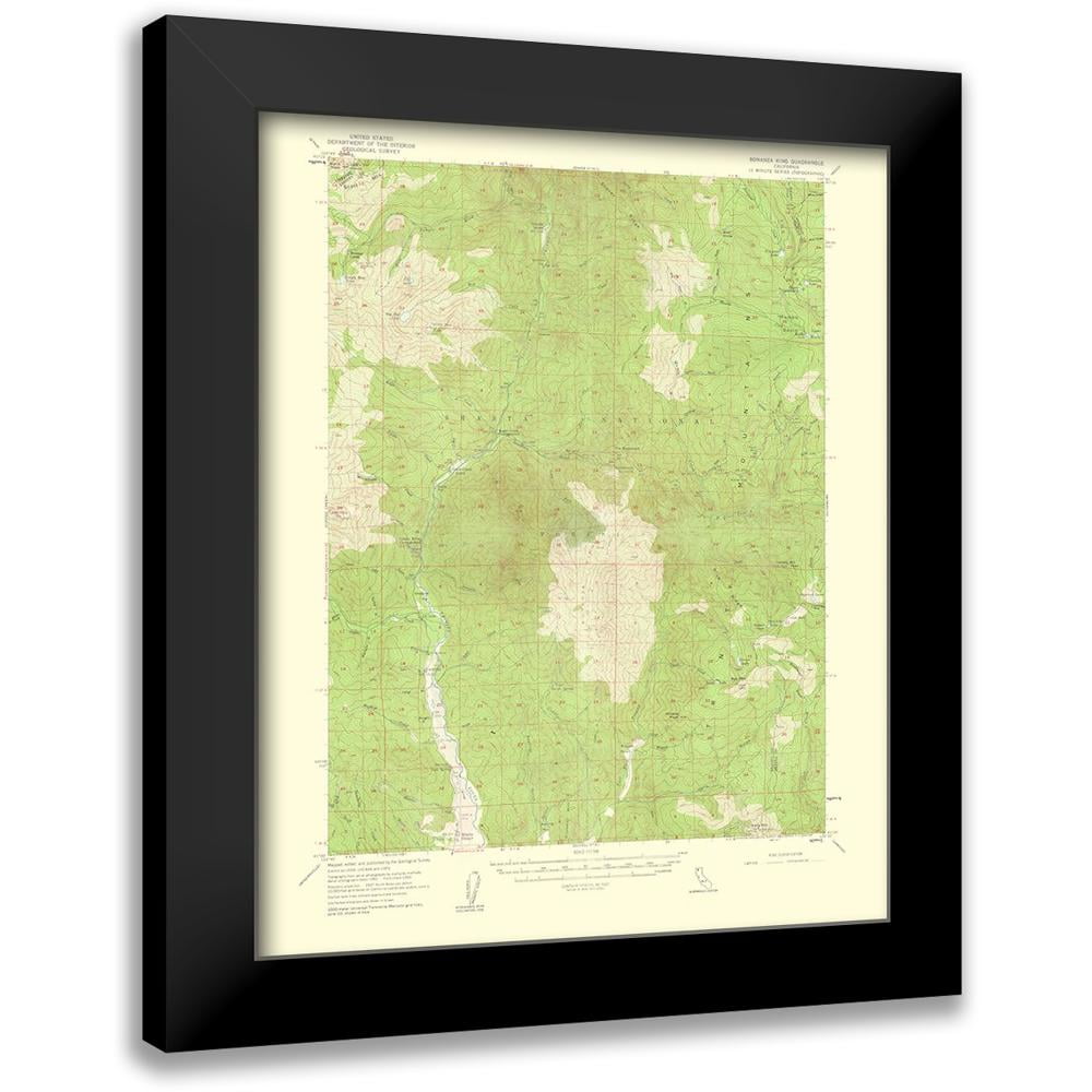 USGS 12x14 Black Modern Framed Museum Art Print Titled - Bonanza King ...
