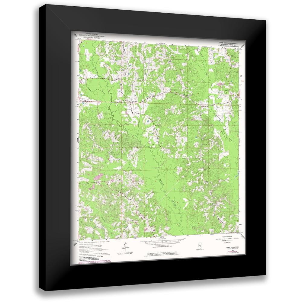 USGS 12x14 Black Modern Framed Museum Art Print Titled - Lake Como ...