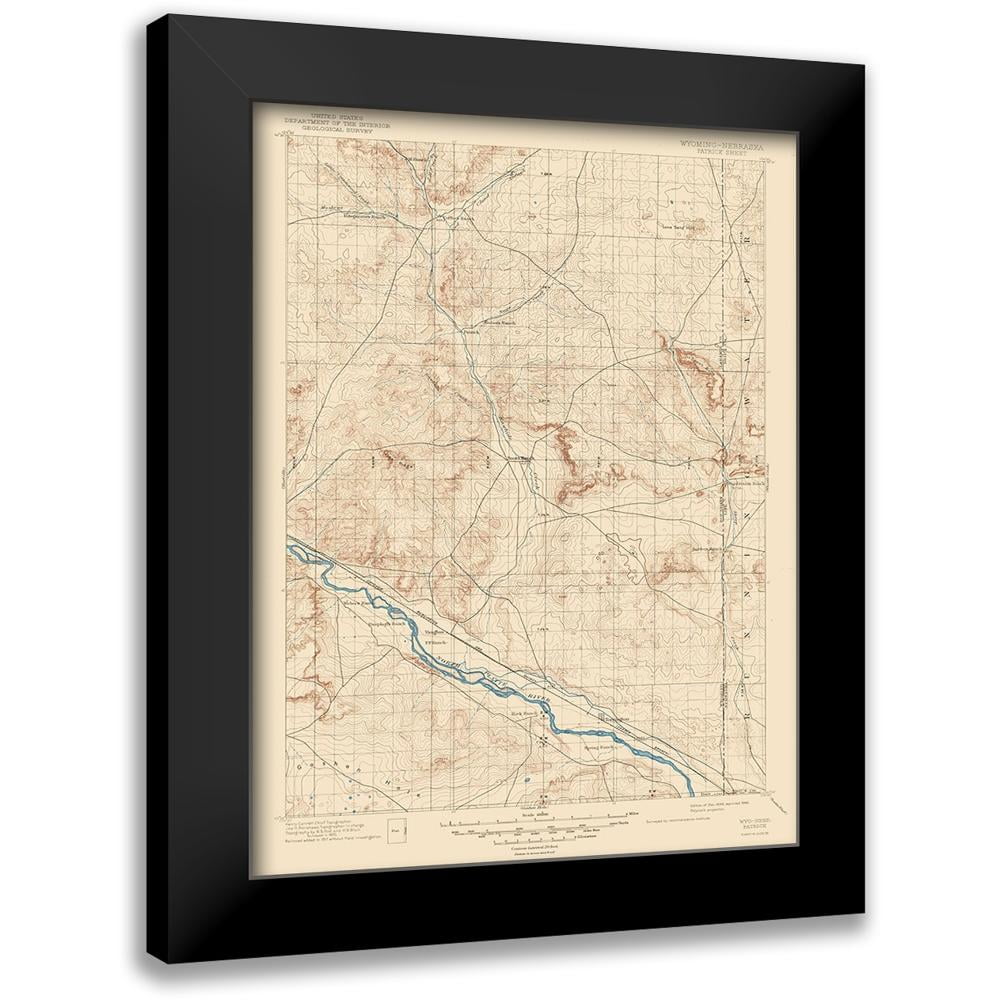 USGS 12x14 Black Modern Framed Museum Art Print Titled - Patrick ...