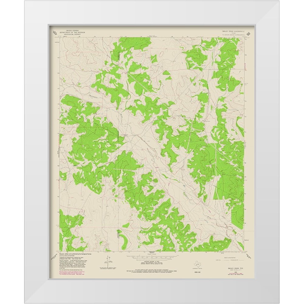 USGS 12x14 White Modern Wood Framed Museum Art Print Titled - Bailey ...