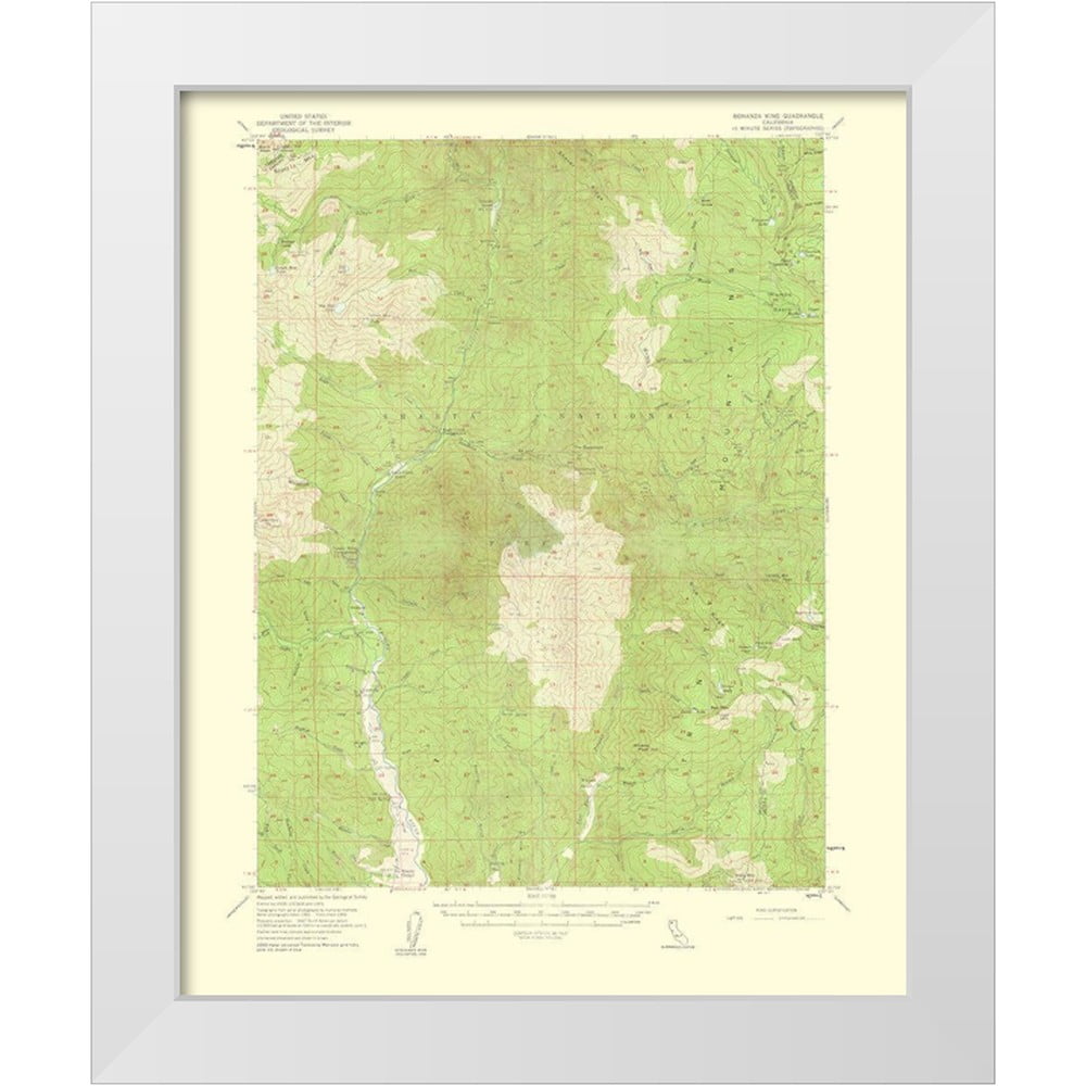 USGS 12x14 White Modern Wood Framed Museum Art Print Titled - Bonanza ...