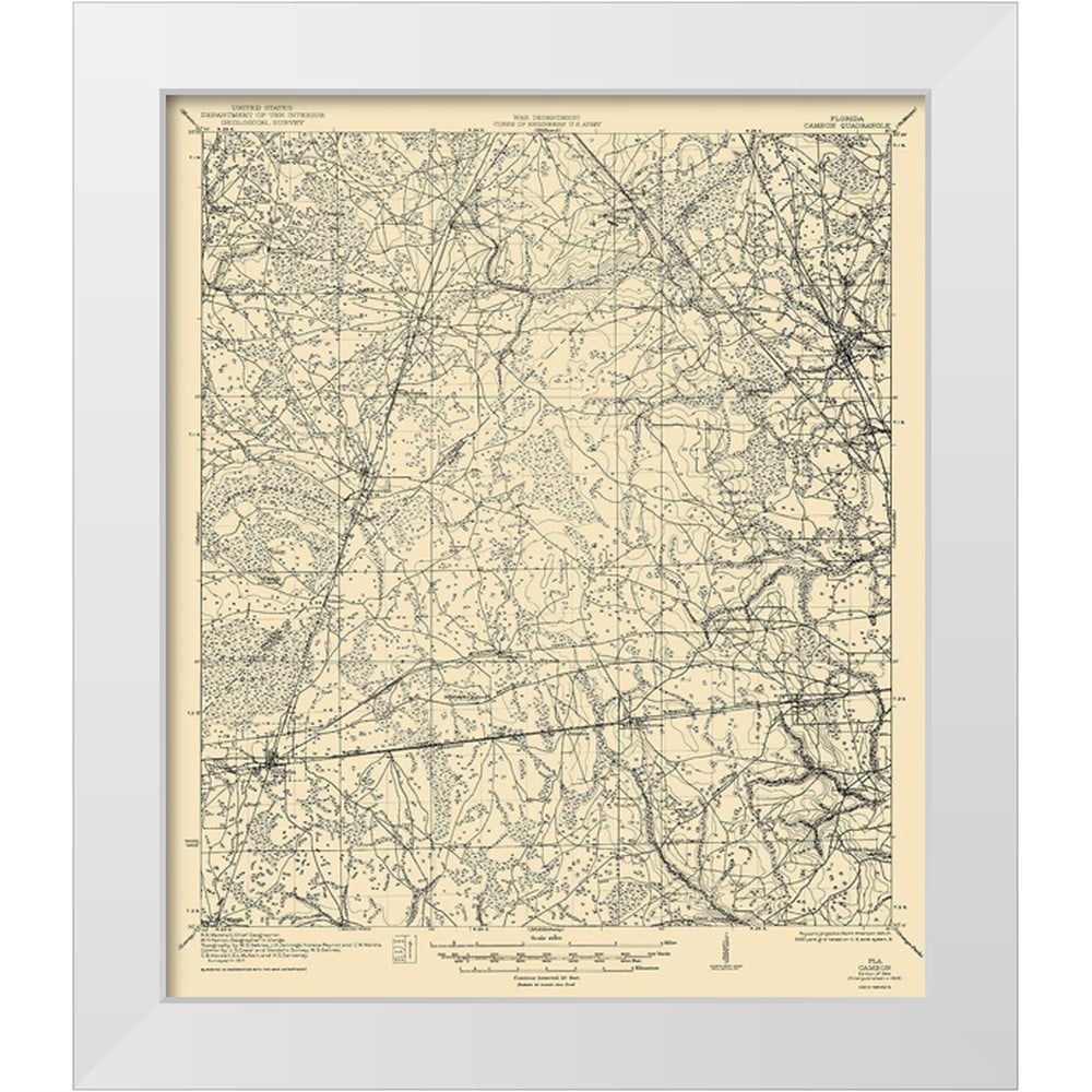 USGS 12x14 White Modern Wood Framed Museum Art Print Titled - Cambon ...