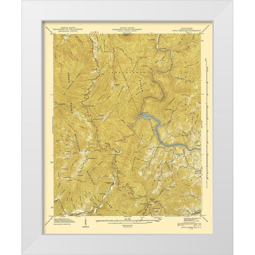 USGS 12x14 White Modern Wood Framed Museum Art Print Titled - Cove ...