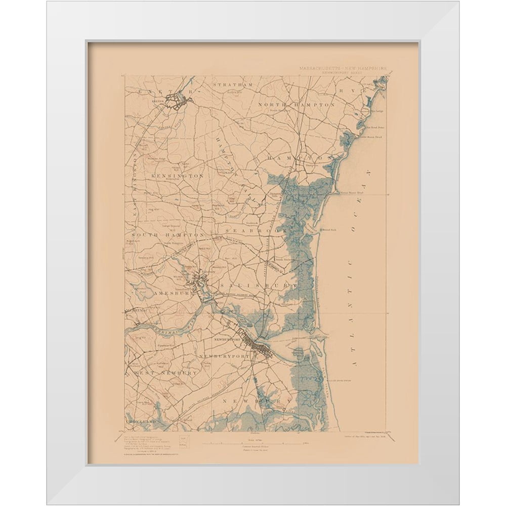 USGS 12x14 White Modern Wood Framed Museum Art Print Titled ...
