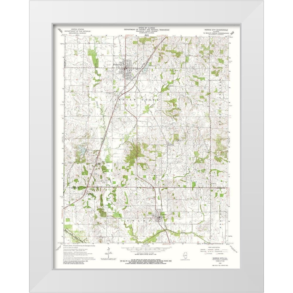 USGS 12x14 White Modern Wood Framed Museum Art Print Titled - Norris ...