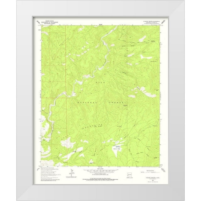 USGS 12x14 White Modern Wood Framed Museum Art Print Titled - O Block ...