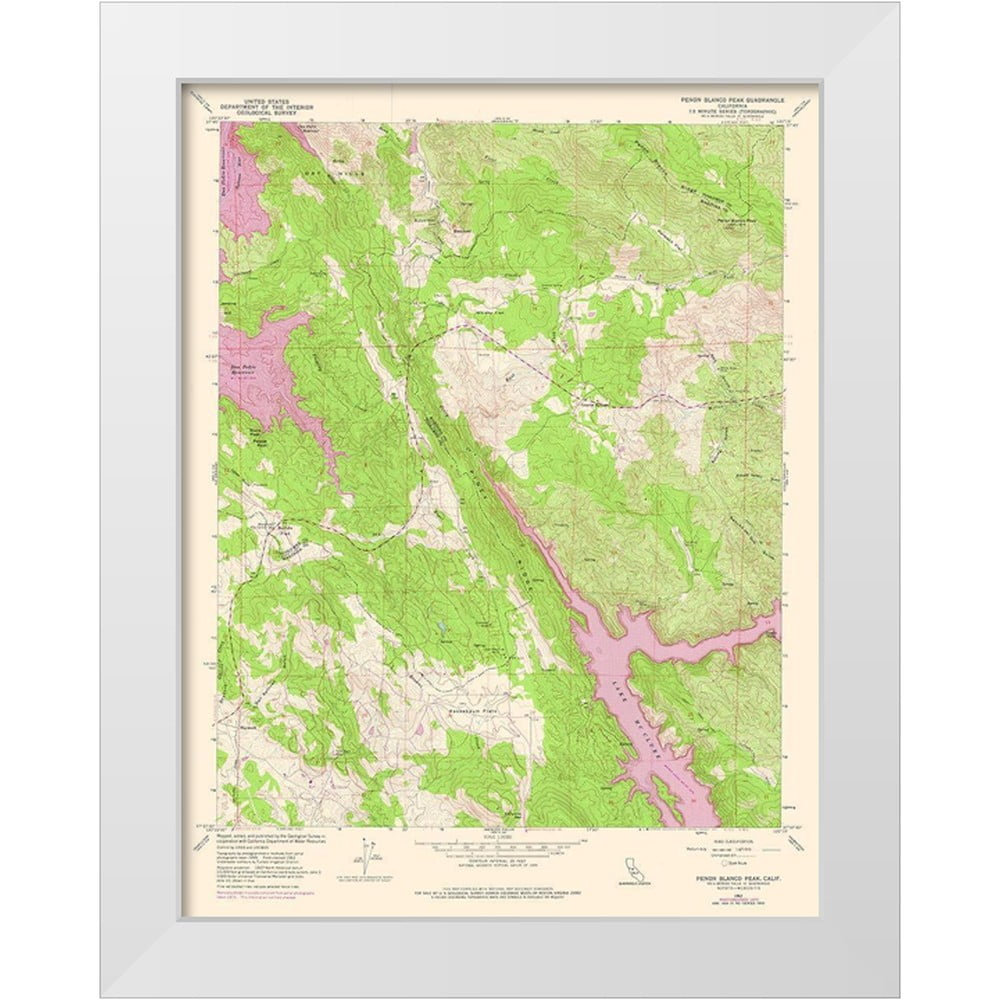 USGS 12x14 White Modern Wood Framed Museum Art Print Titled - Penon ...