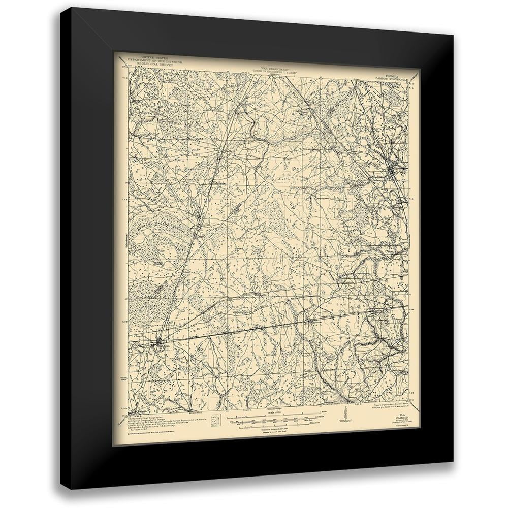 USGS 15x17 Black Modern Framed Museum Art Print Titled - Cambon Florida ...