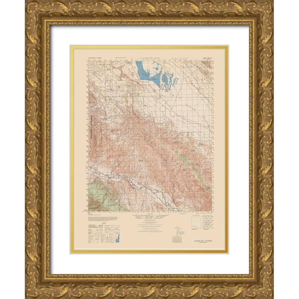 USGS 15x18 Gold Ornate Wood Framed with Double Matting Museum Art Print ...