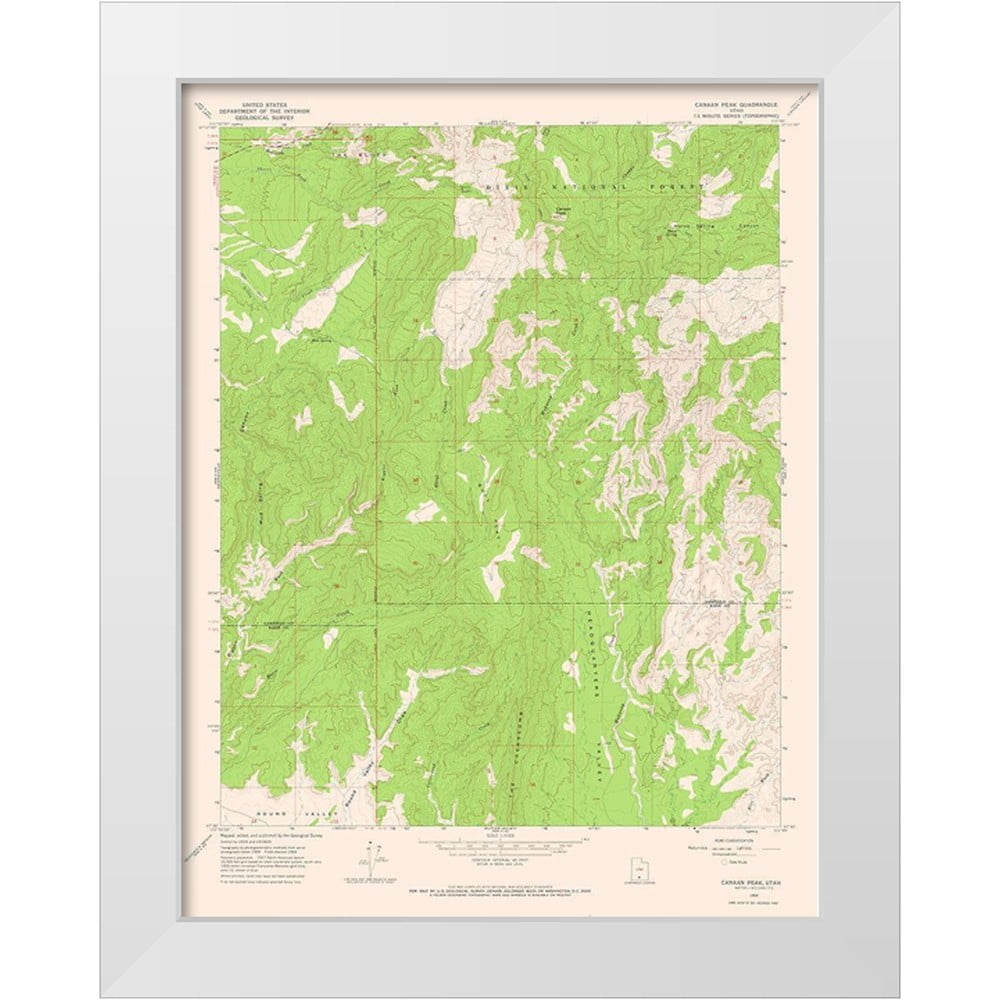 USGS 15x18 White Modern Wood Framed Museum Art Print Titled - Canaan ...