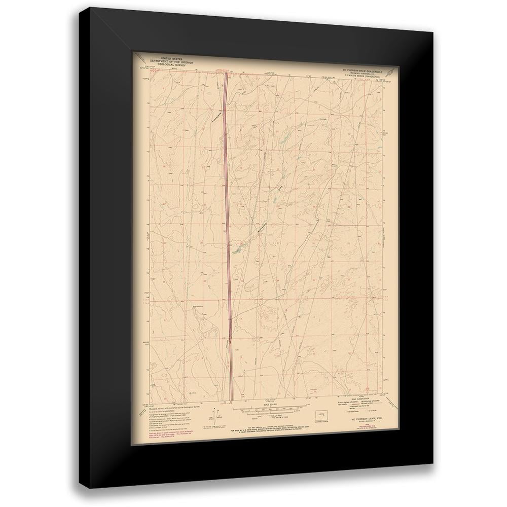USGS 19x24 Black Modern Framed Museum Art Print Titled - Mc Pherson ...