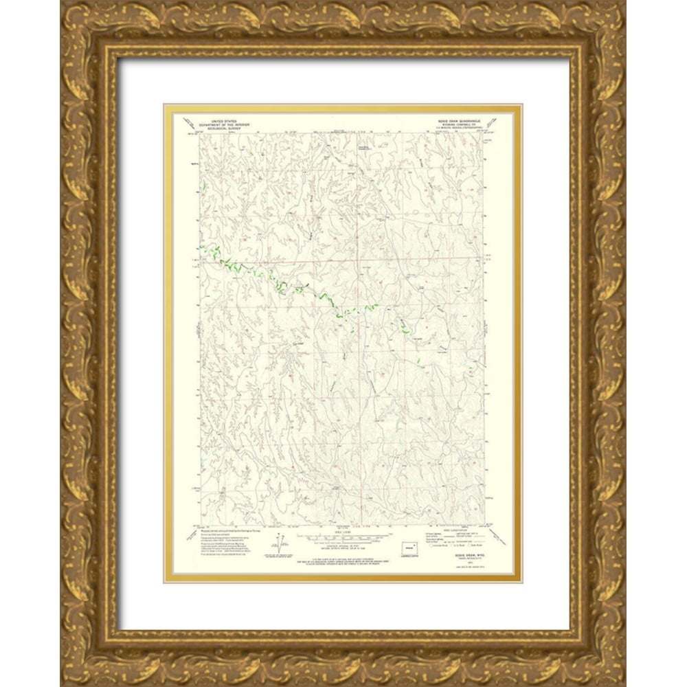 USGS 19x24 Gold Ornate Wood Framed with Double Matting Museum Art Print ...