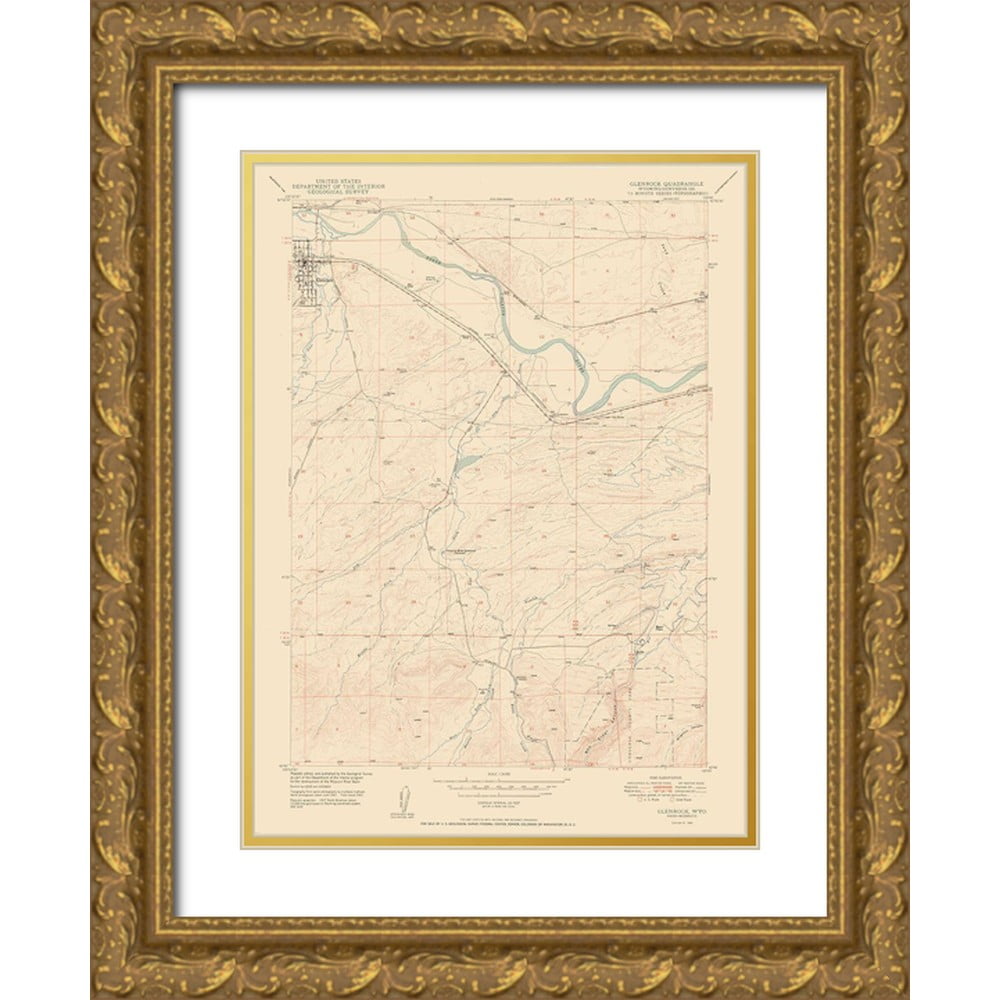 USGS 19x24 Gold Ornate Wood Framed with Double Matting Museum Art Print ...