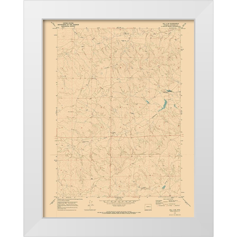 USGS 19x24 White Modern Wood Framed Museum Art Print Titled - Bill 4 ...