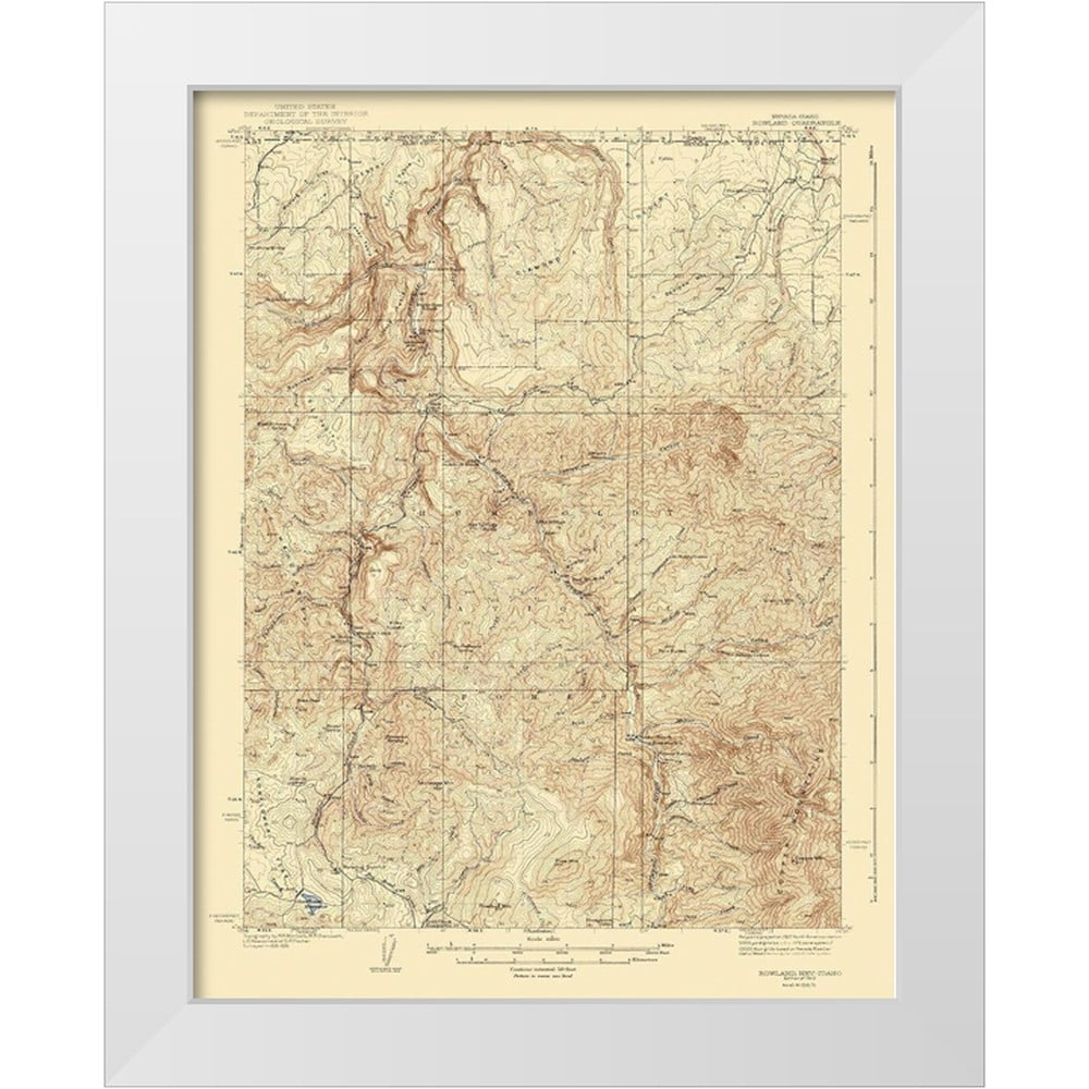 USGS 19x24 White Modern Wood Framed Museum Art Print Titled - Rowland ...