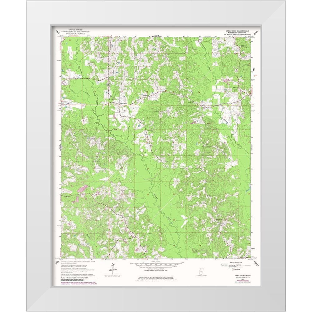 USGS 20x24 White Modern Wood Framed Museum Art Print Titled - Lake Como ...