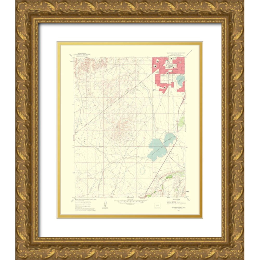 USGS 26x31 Gold Ornate Wood Framed with Double Matting Museum Art Print ...