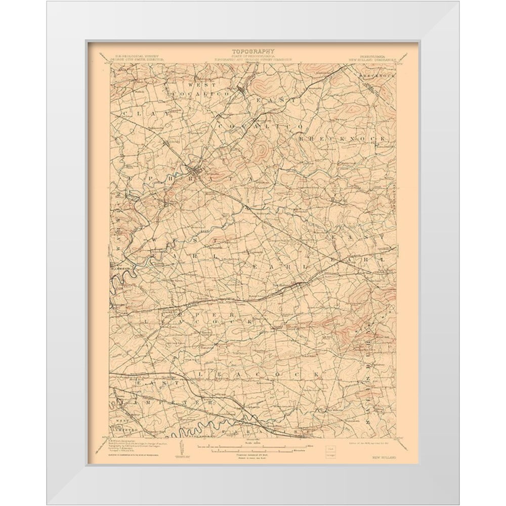 USGS 26x32 White Modern Wood Framed Museum Art Print Titled - New ...