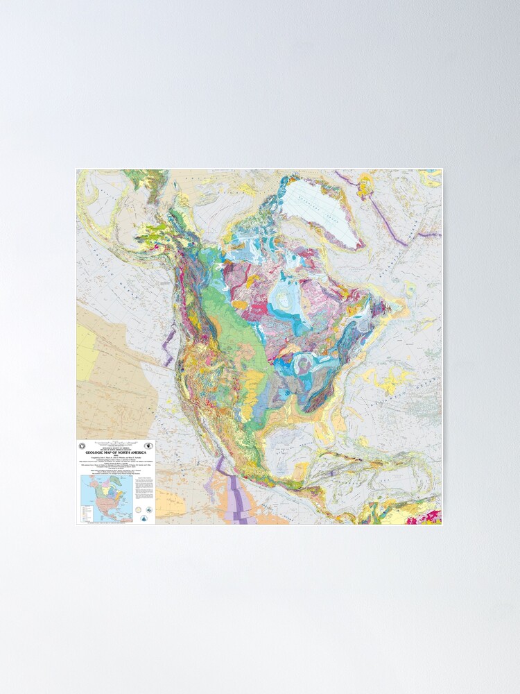 USGS Geologic Map of North America Poster - Walmart.com