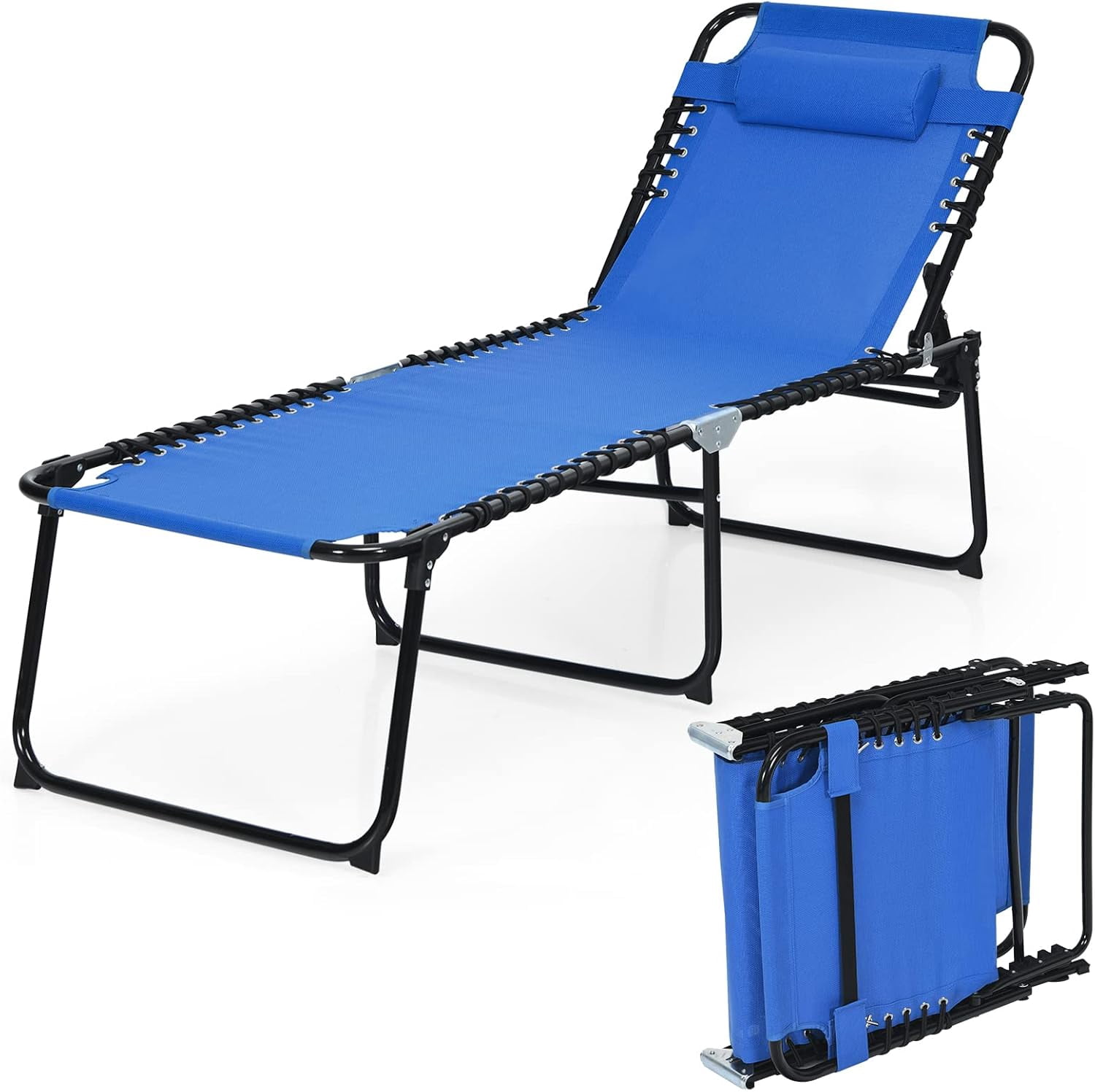 USHARE-USFolding Lounge Chair with 4-Position Adjustable Backrest ...