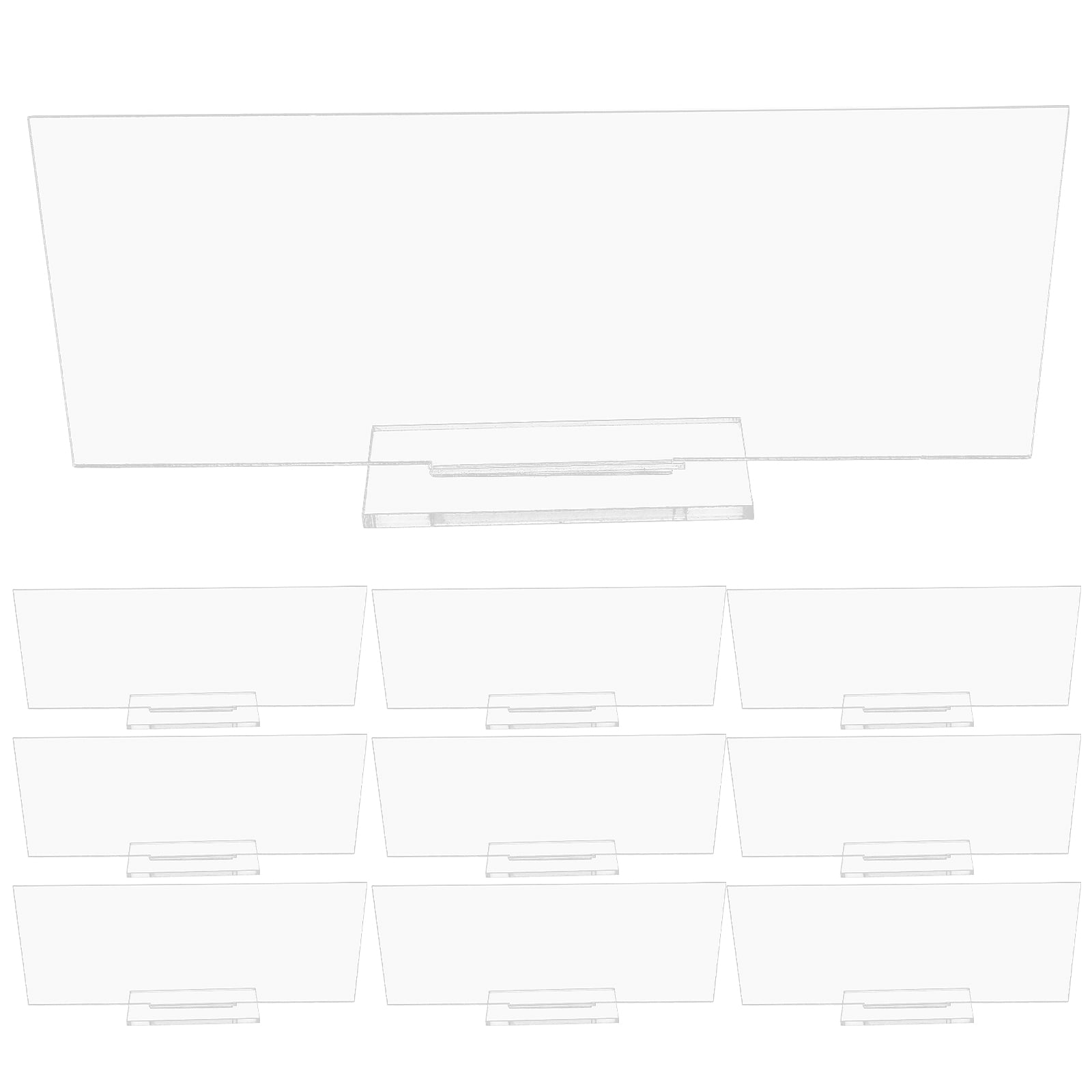 USHOBE 1 Set Acrylic Sign Tabletop Card Holder Square Transparent For ...