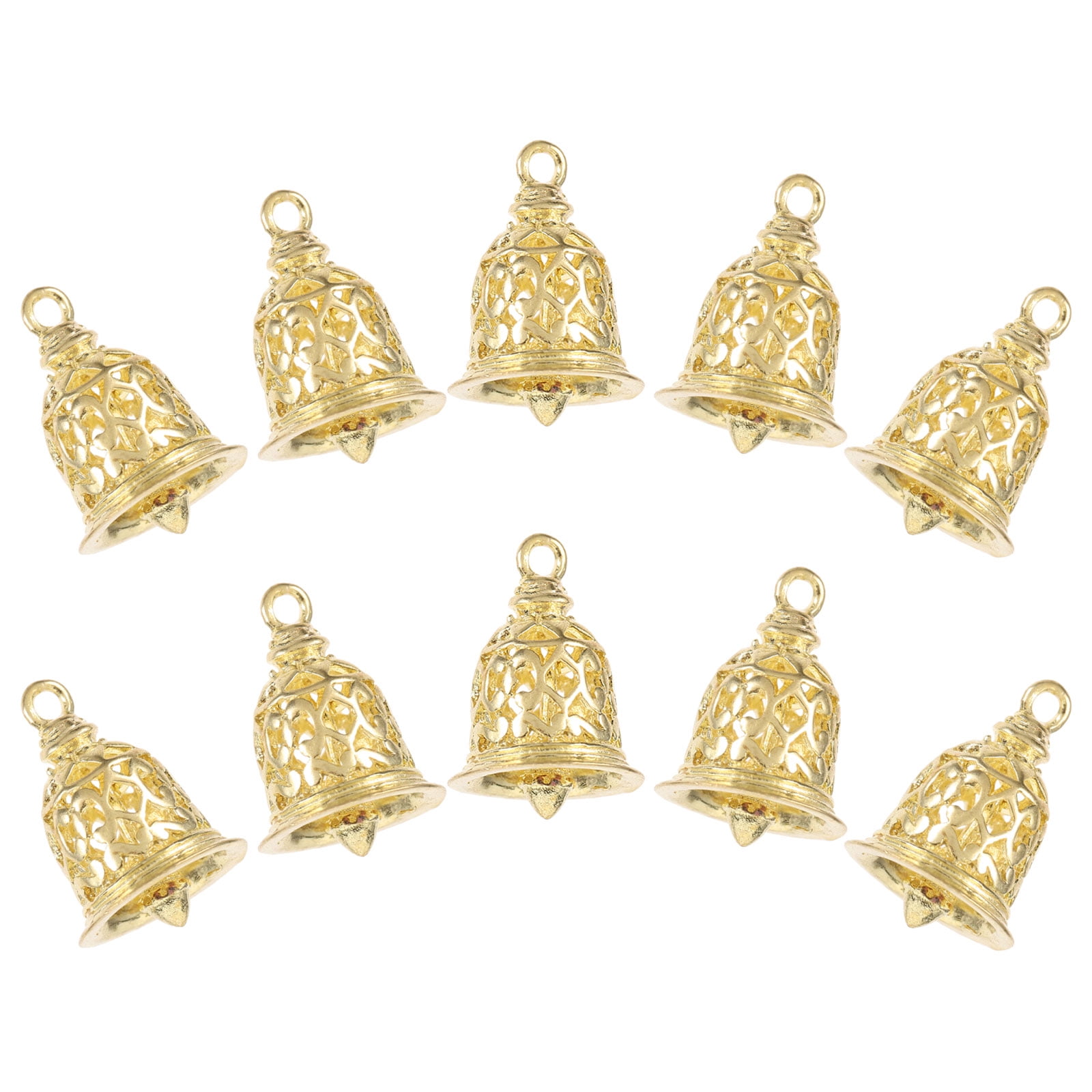 USHOBE 10Pcs Jingle Bells Instrument Golden Brass For Holiday Season ...