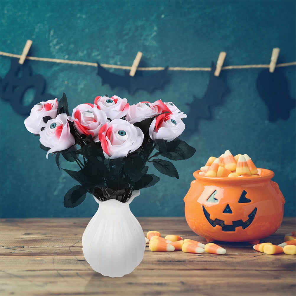USHOBE Rose Decoration Eyeball Rose Flower Assorted Color 10Pcs 15.7X3 ...