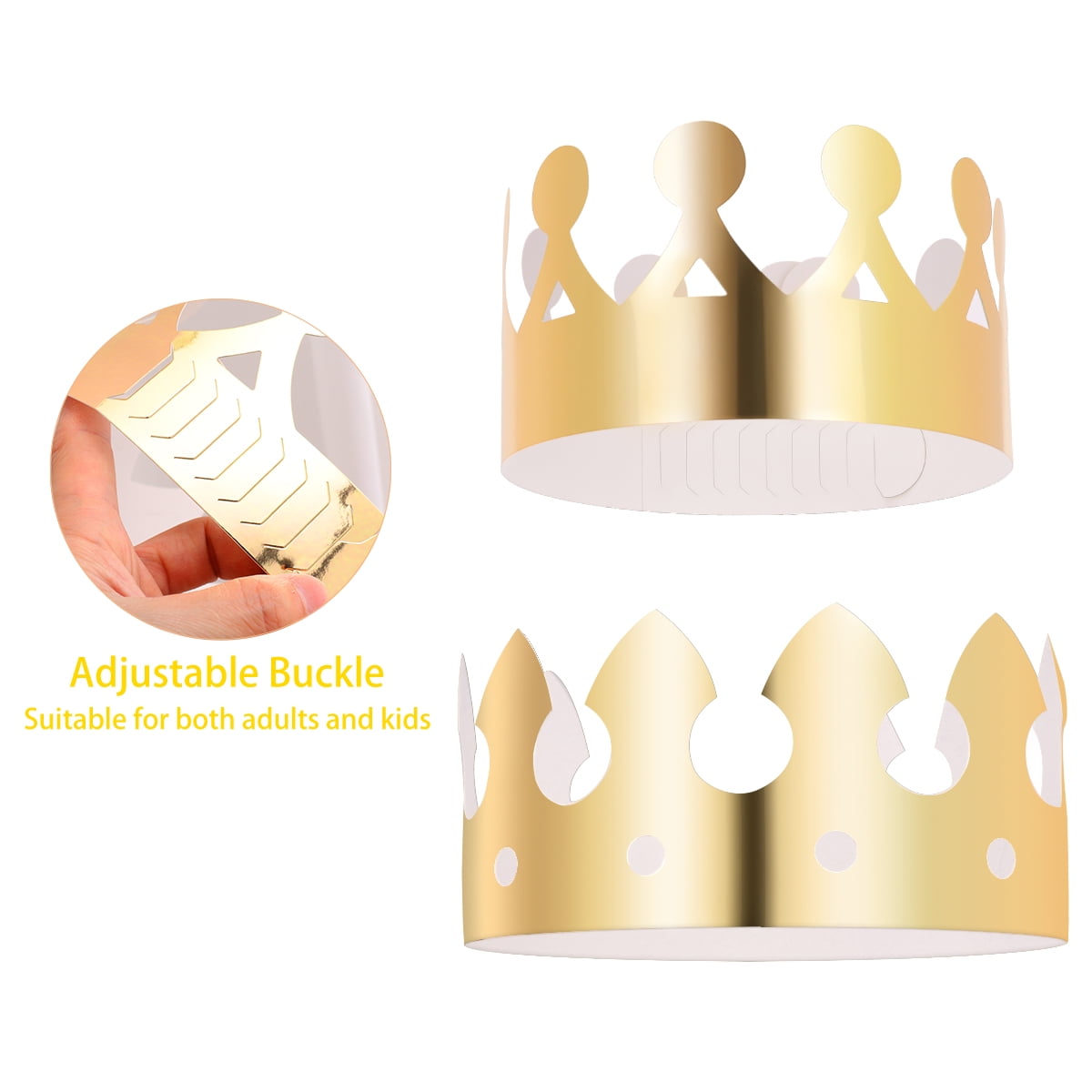USHOBE 12Set Golden Paper Crown Hat for Toddlers Birthday Party and Photo Props 9cm Tall ...