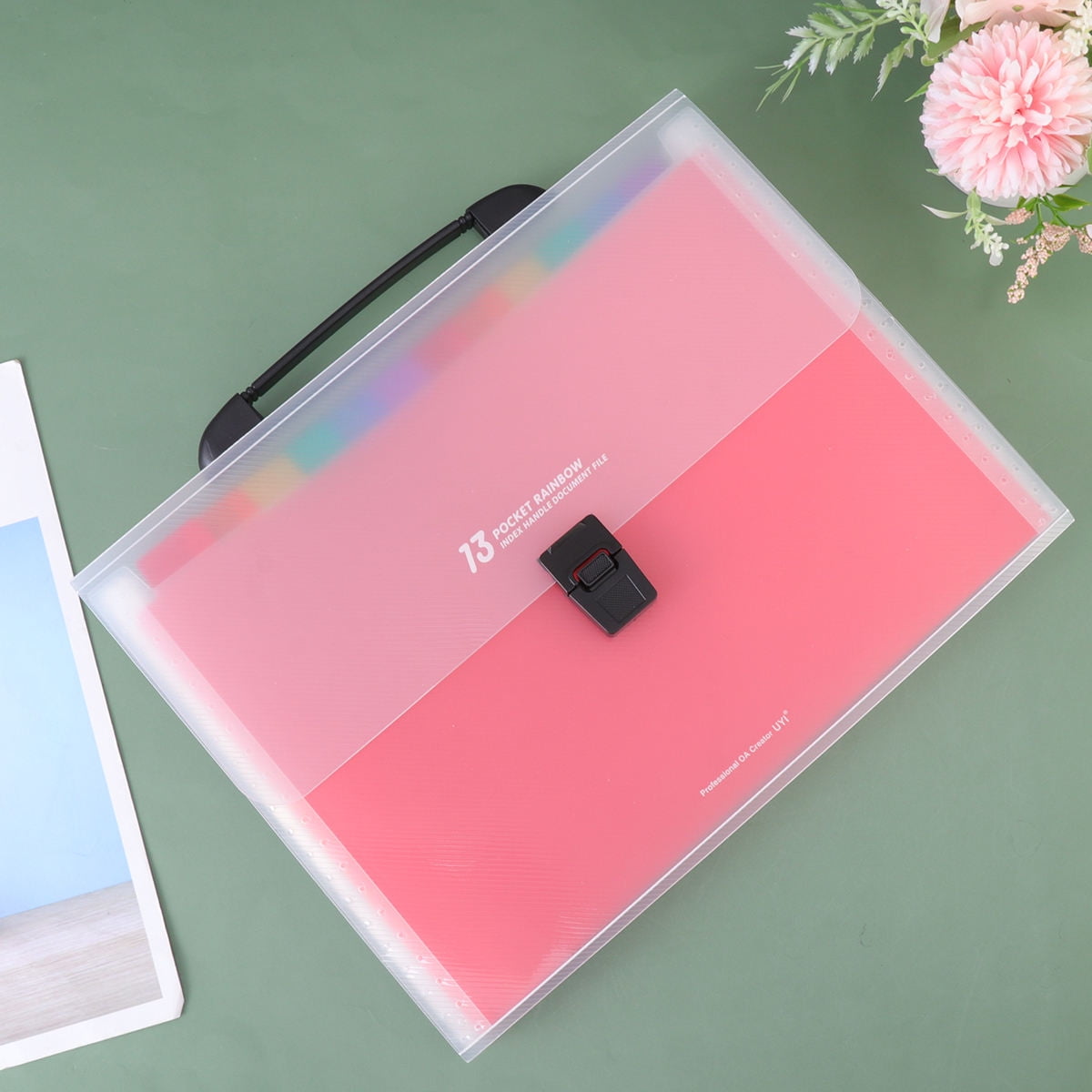 USHOBE 1Pcs File Folder A4 Rainbow Expandable Folder for School Use ...