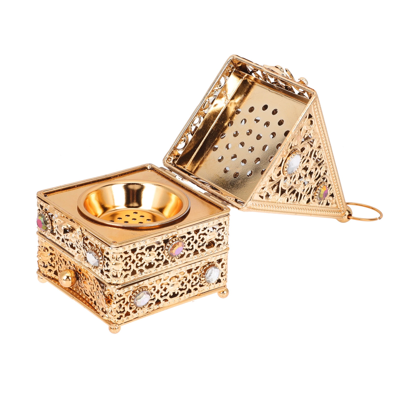 USHOBE 1Pcs Golden Iron Charcoal Burner Bukhoor Charcoal Burner Home ...