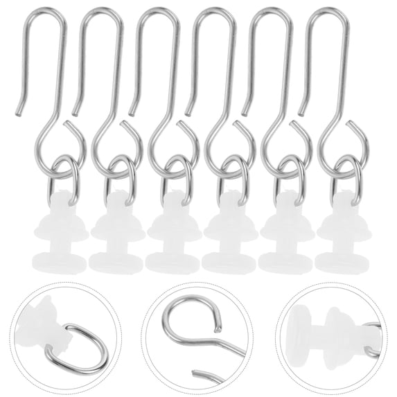 USHOBE 25 Hooks Metal Sliding Curtain Track Hooks Silent Operation for ...