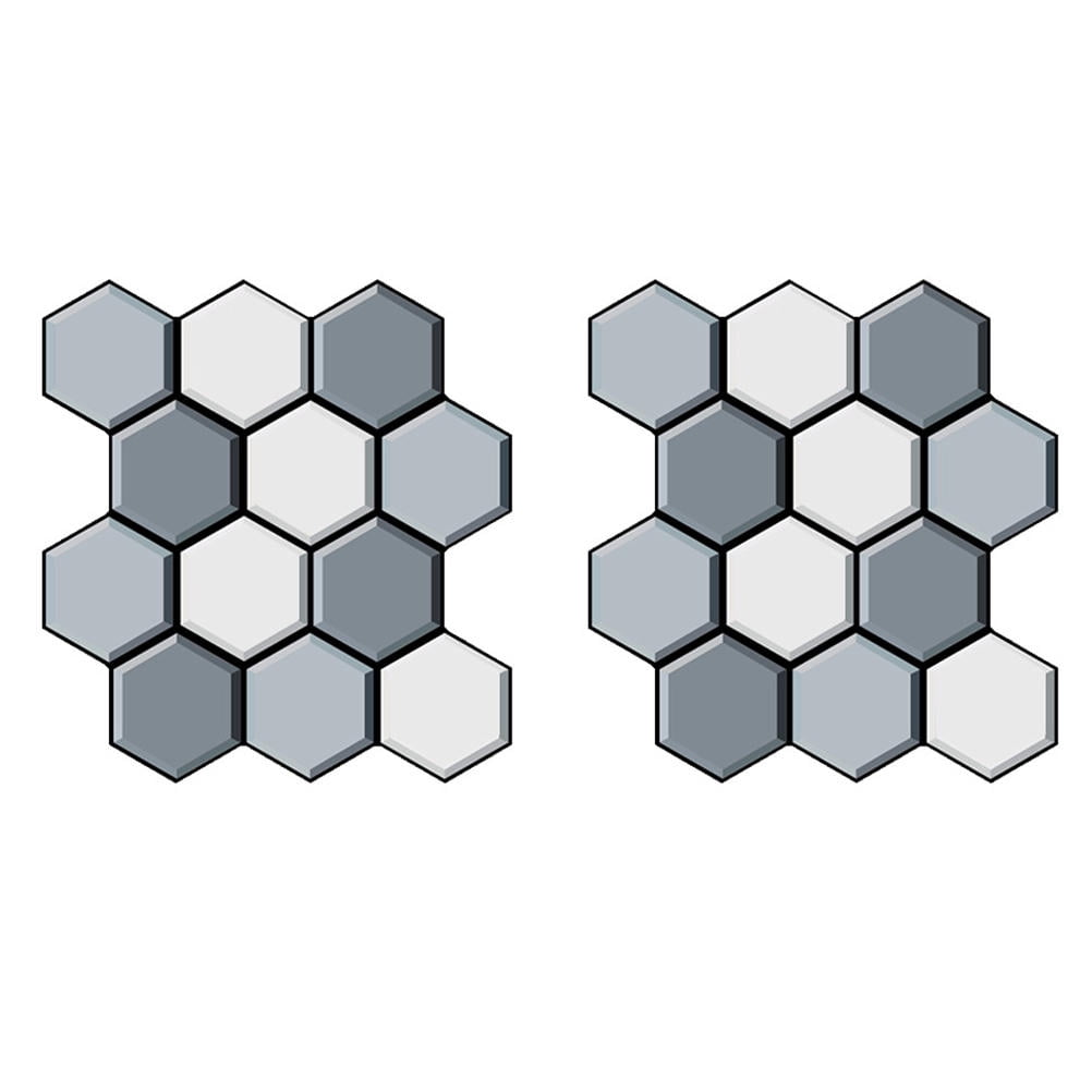 USHOBE 2Pack Hexagonal Self Adhesive Stickers Sky-Blue PVC for Wall ...