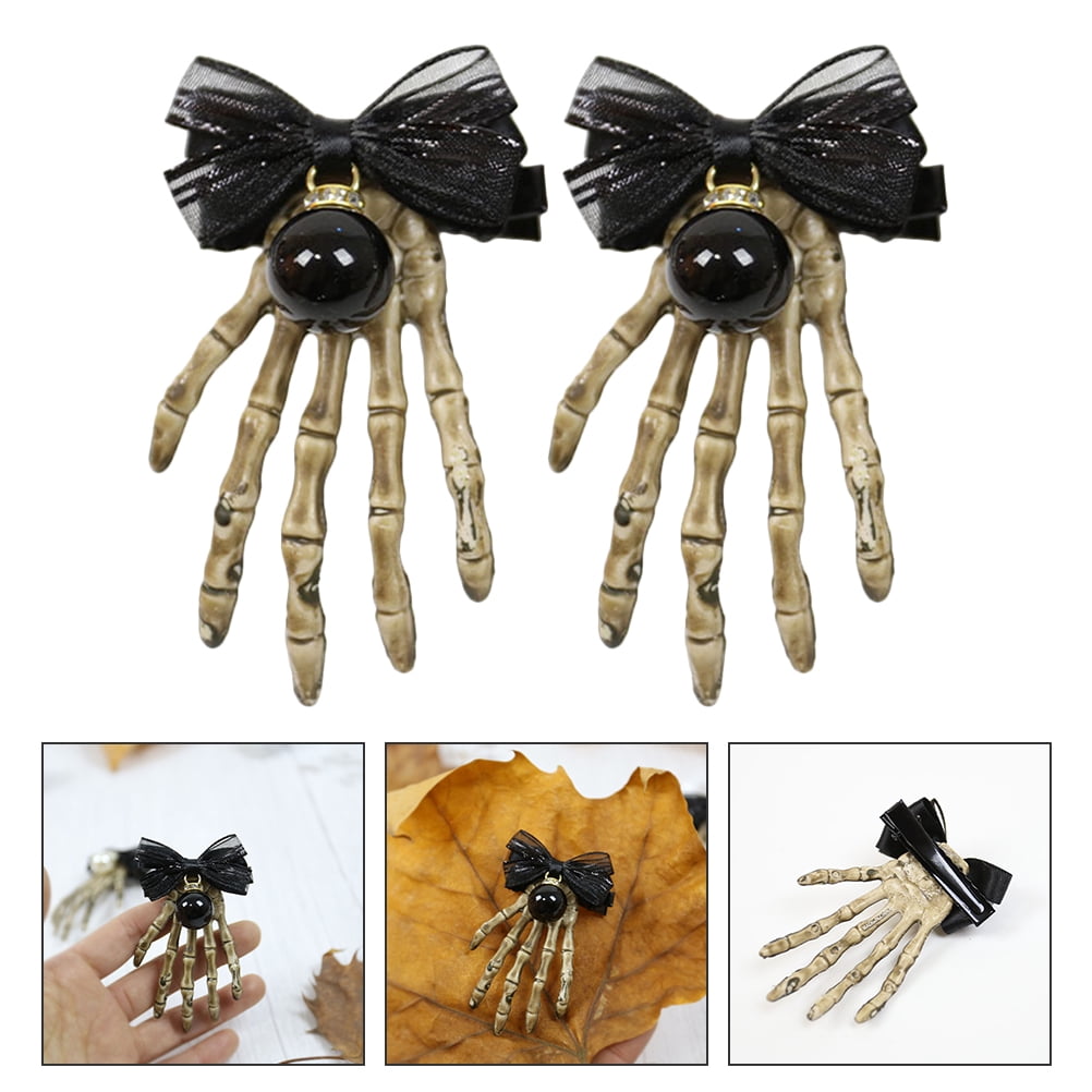 USHOBE 2Pcs Hairpin Skeleton Hand Barrettes Perfect for Party and ...