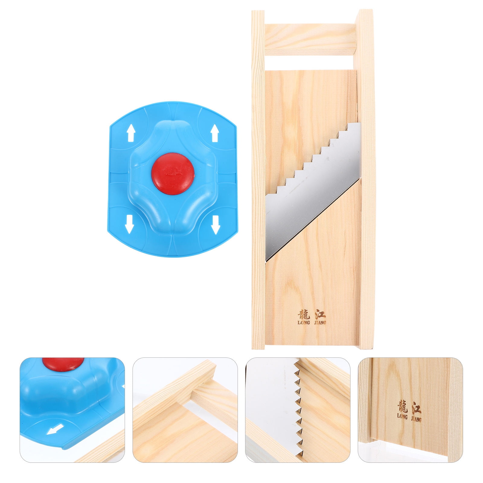 USHOBE 2Pcs Wood French Fry Wiper Potato Chopper for Home Users and ...