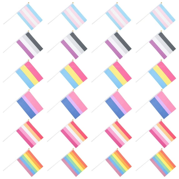 USHOBE 30Pcs Rectangular Rainbow Flag Bunting Banner Assorted Color for ...