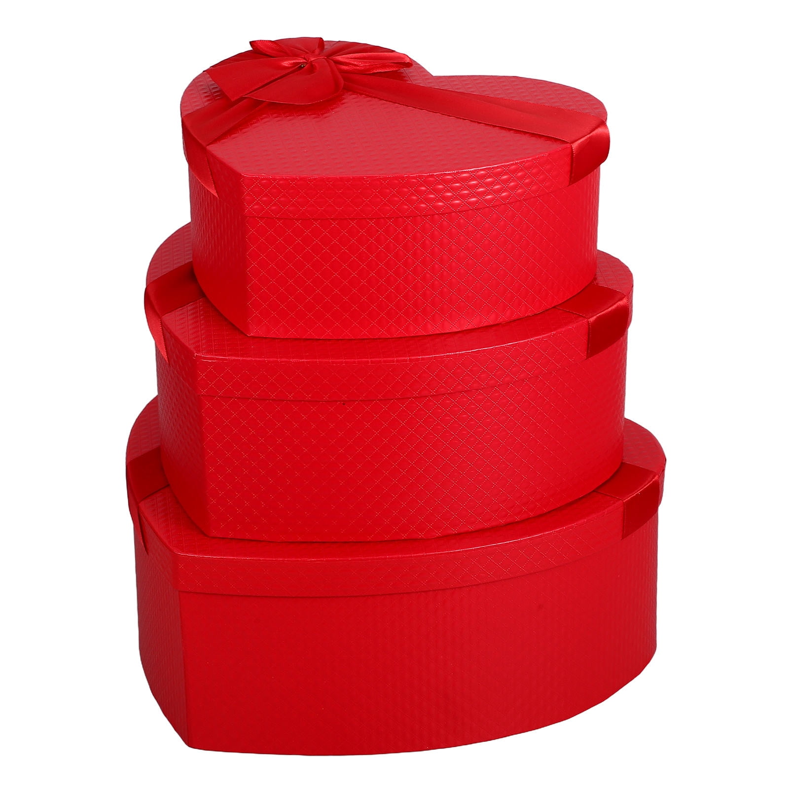 USHOBE 3Pack Valentine Day Heart-shaped Snack Box Red Paper Packaging ...