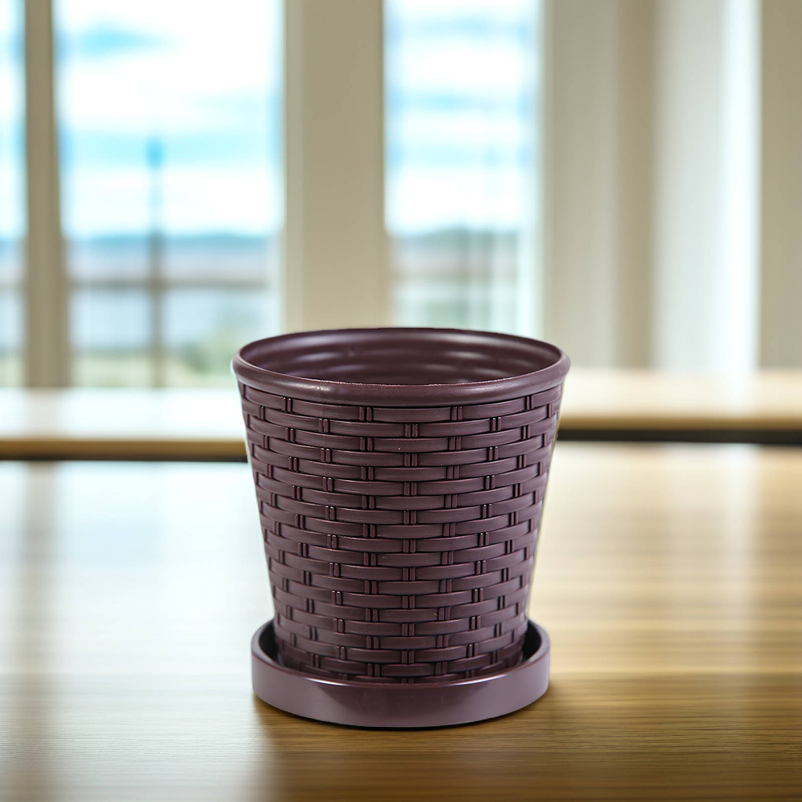 USHOBE 3Set Round Resin Plant Pots for Windowsill and Shelf Simple ...