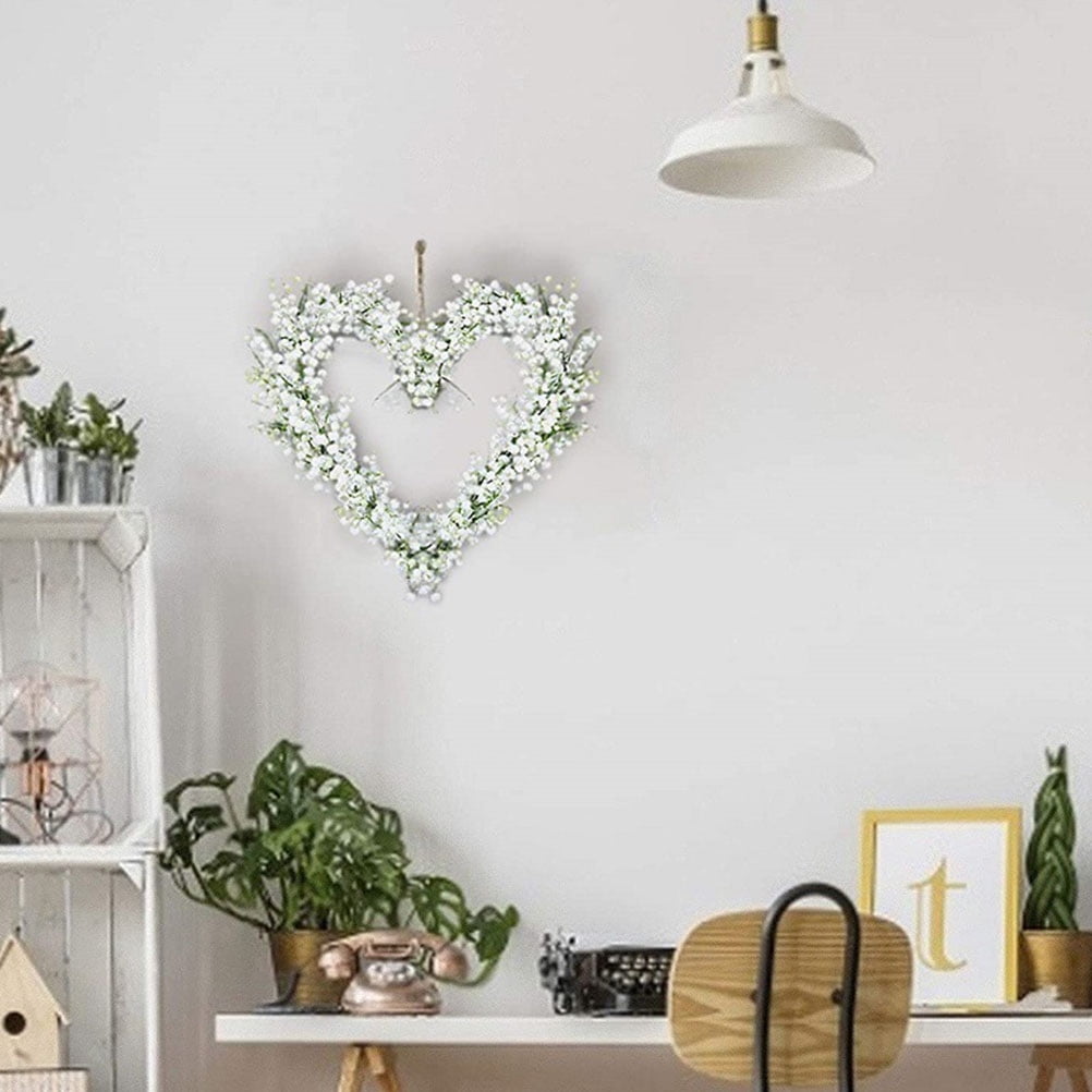 USHOBE 4Set Green Heart Shaped Wreath Forms Diy Accessories Home ...